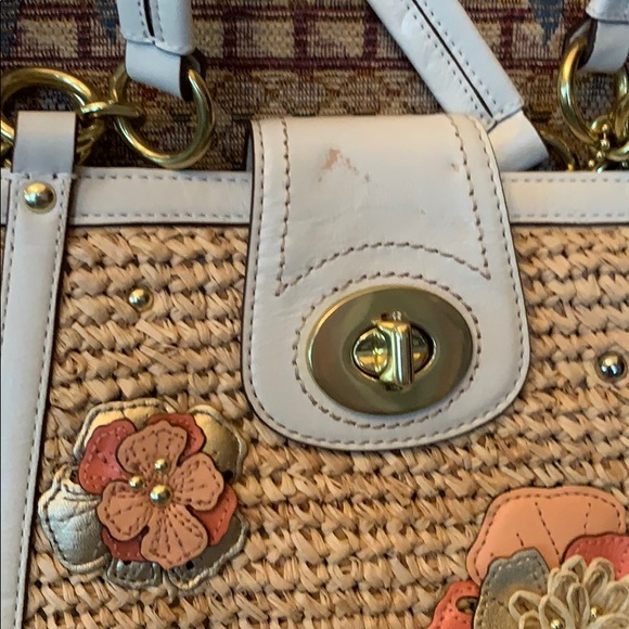 Coach | Bags | Leather And Straw Coach Tote | Poshmark